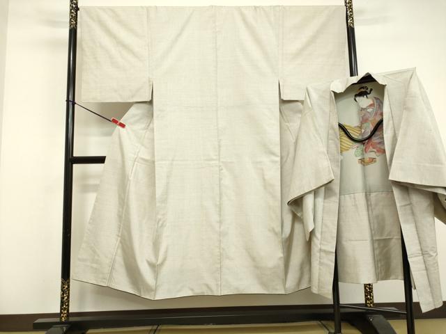 平和屋着物●男性　本場大島紬　アンサンブル　白大島　100亀甲　総詰め　正絹　逸品　DAAU0814tw