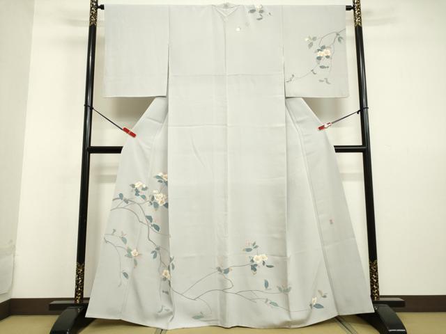 平和屋着物●訪問着　友禅　作家物　枝花文　正絹　逸品　DAAU0830tw