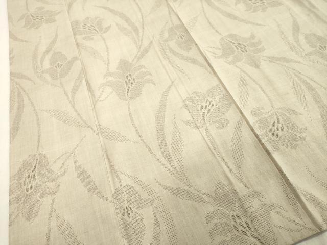 平和屋着物●本場結城紬　重要無形文化財　120亀甲　更紗花文　正絹　逸品　DAAU0857tw