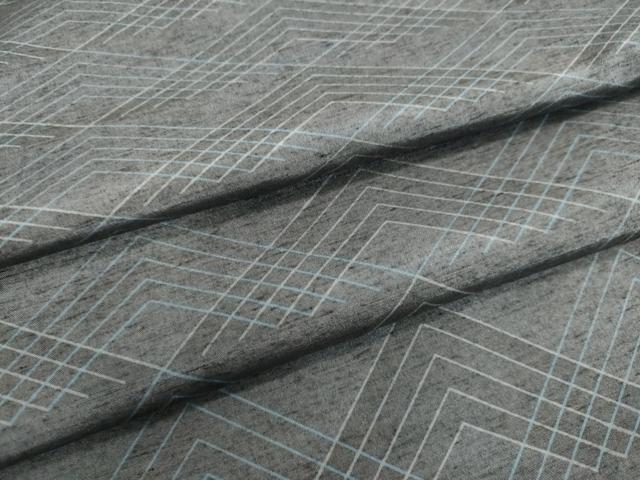 平和屋着物●二代目 川村久太郎　小紋　紬地　幾何学文様　正絹　逸品　DAAU0861tw