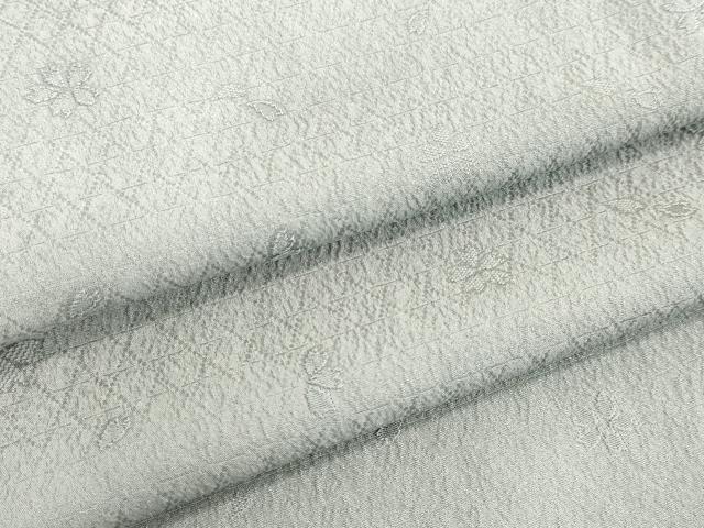 平和屋着物●上質な色無地　舞桜地紋　灰青色　正絹　逸品　未使用　DAAU0883tw