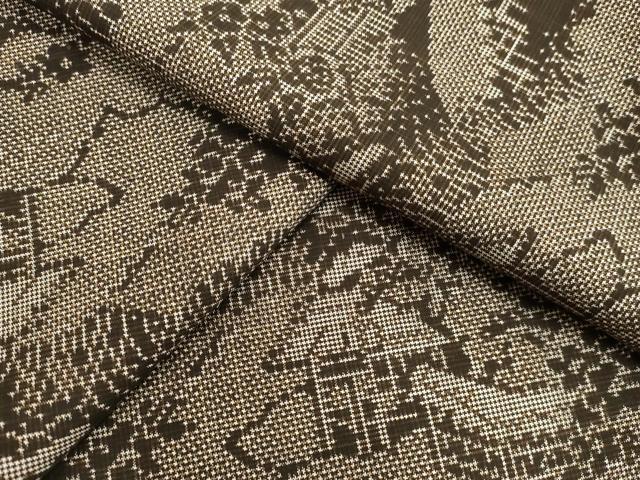 平和屋着物●本場大島紬　7マルキ　雲取り風景文　正絹　逸品　DAAU0890tw