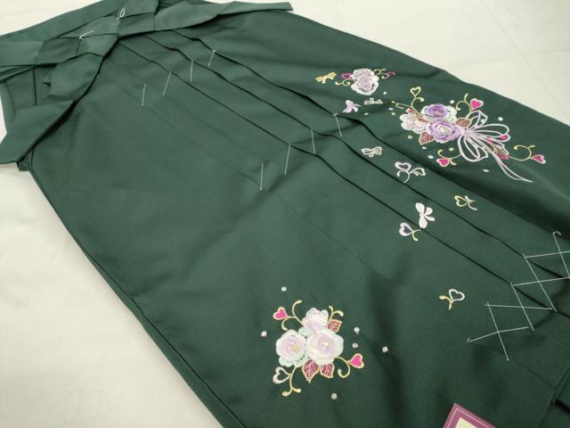 平和屋着物●女性　行灯袴　総刺繍　草花文　虫襖色　金銀糸　卒業式　洗える着物　未使用　DAAU0919tw