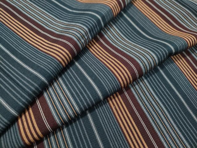 平和屋着物▽上質な紬　単衣　縞　正絹　逸品　DAAU2232ud