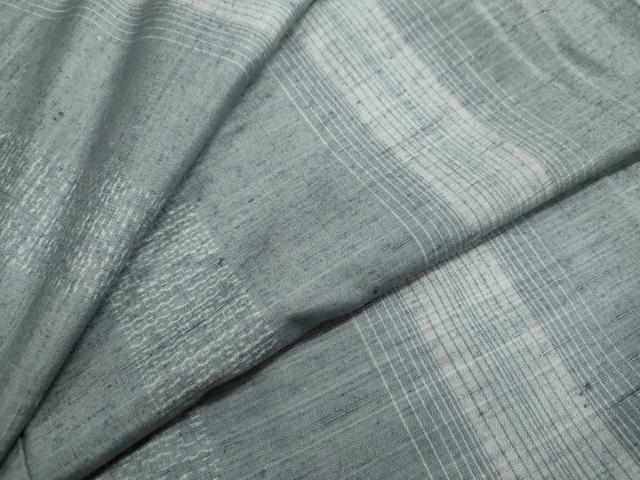 平和屋着物▽上質な紬　単衣　80亀甲　変わり間道　正絹　逸品　DAAU2448ud