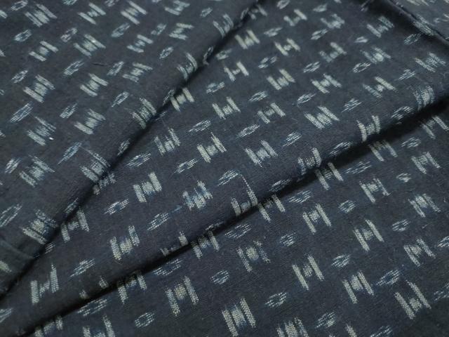 平和屋着物●久留米絣　単衣　抽象文様　綿　逸品　DAAU2627ud