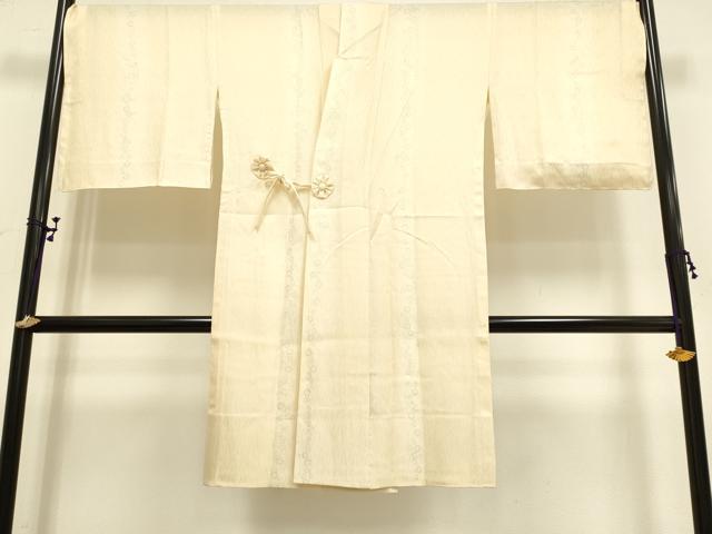 平和屋着物▽道中着　スリーシーズン　春夏秋　塵除け　花間道　銀彩　正絹　逸品　未使用　DAAU3588du