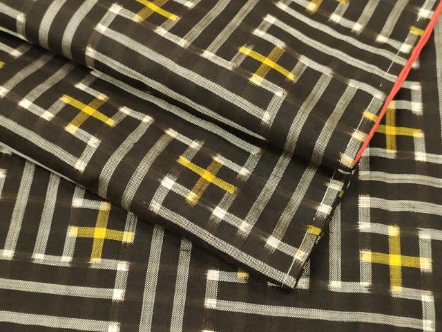 平和屋着物●本場大島紬　龍郷絣　秋名バラ　正絹　逸品　未使用　DAAU3946du