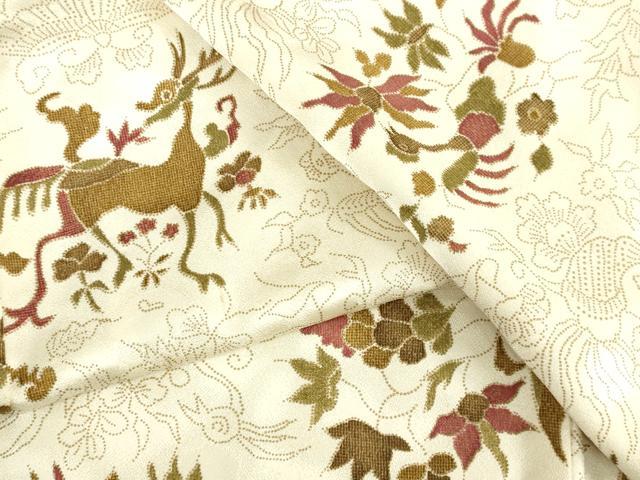 平和屋着物▽上質な小紋　単衣　鳥獣花文　正絹　逸品　DAAU3989du