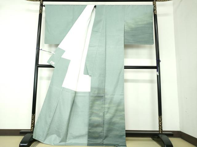 平和屋着物○本場染大島紬 訪問着 霞文 やまと誂製 正絹 逸品