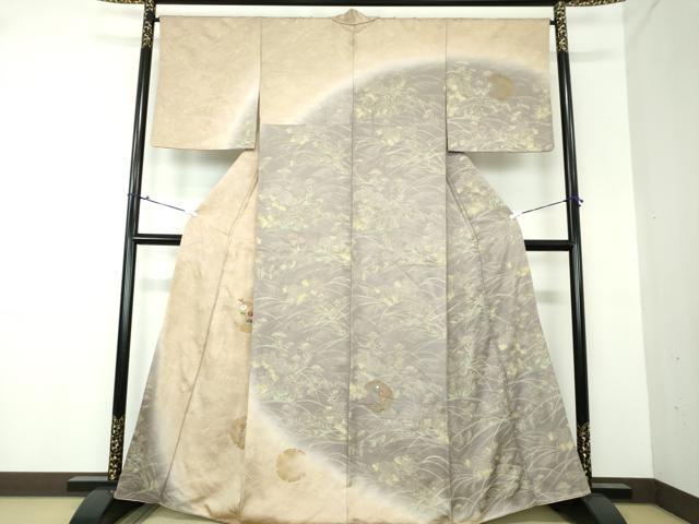 平和屋着物●訪問着　刺繍　雪輪花文　暈し染め　金彩　正絹　逸品　DAAU5054ps