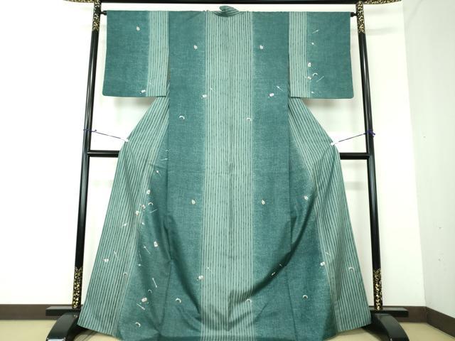 平和屋着物●本場染大島紬　訪問着　刺繍　簪　櫛　金彩　正絹　逸品　DAAU5067ps