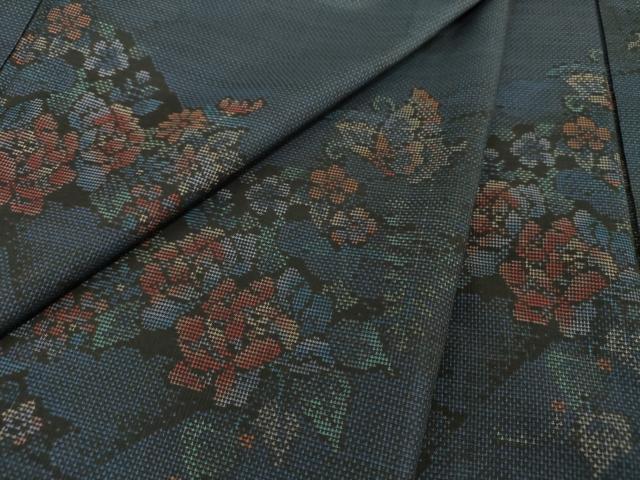 平和屋着物●本場大島紬　9マルキ　舞蝶花文　正絹　逸品　DAAU5078ps