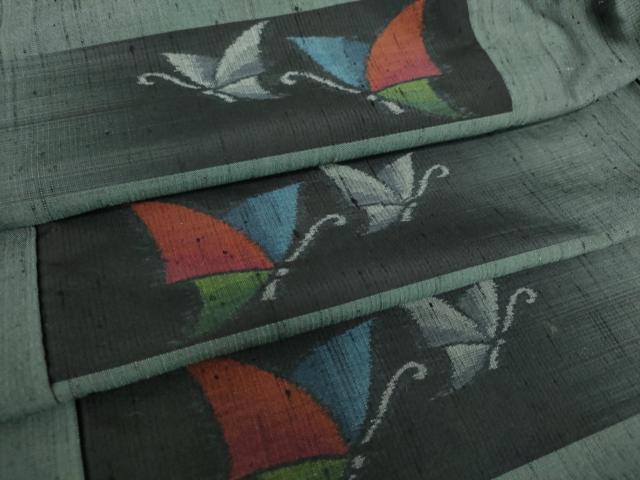 平和屋着物●上質な紬　舞蝶文　正絹　逸品　DAAU5081ps