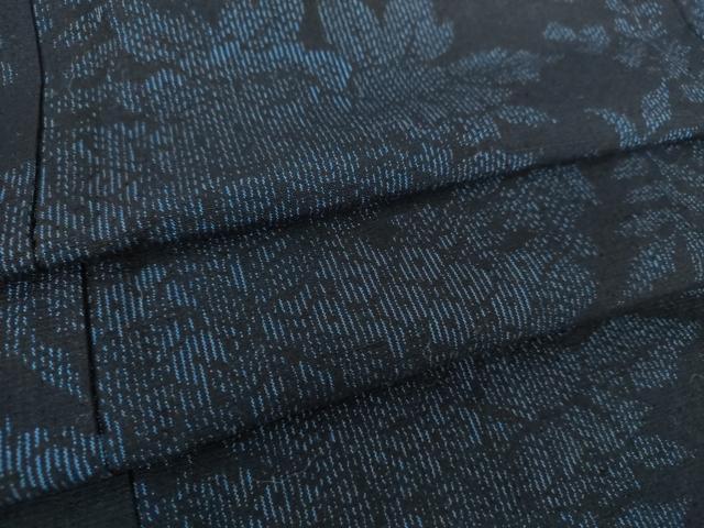 平和屋着物●結城紬　雲取り花文　正絹　逸品　DAAU5086ps