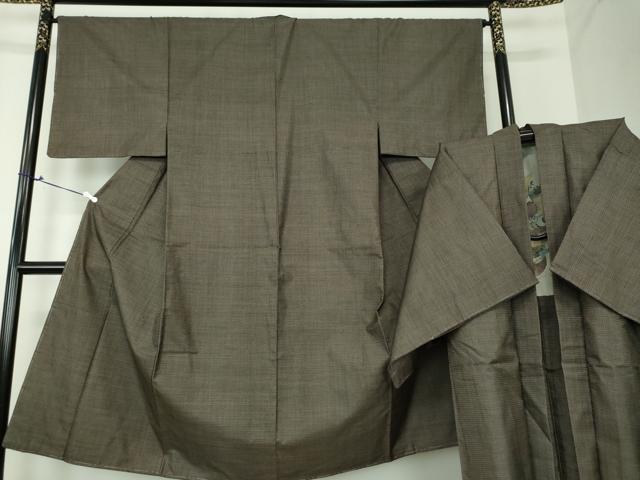 平和屋着物●男性　本場大島紬　アンサンブル　長羽織　100亀甲　総詰め　正絹　逸品　DAAU5120ps