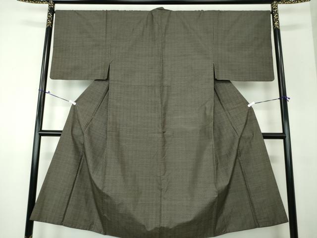 平和屋着物○男性 本場大島紬 アンサンブル 長羽織 亀甲柄 正絹 逸品