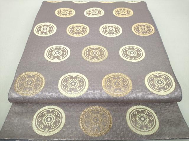 平和屋着物●六通柄　本袋帯　糸屋丸文　金糸　正絹　逸品　DAAU5141ps