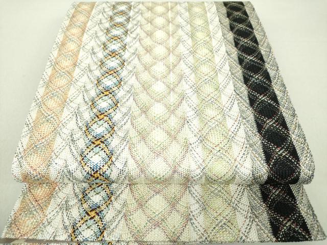 平和屋着物●両面　全通柄袋帯　櫛織り　間道　舞桜間道　金銀糸　正絹　逸品　DAAU5150ps