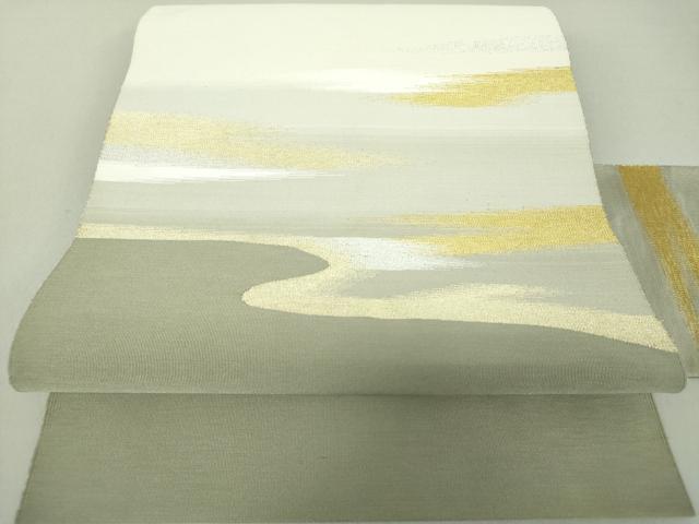 平和屋着物●西陣　浅田綴　爪掻き本綴れ　八寸名古屋帯　色分かすみ　金銀糸　正絹　逸品　DAAU5157ps