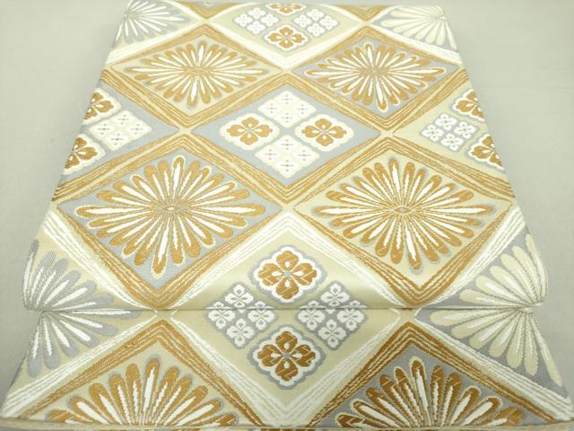 平和屋着物●六通柄袋帯　唐織　花菱文　正絹　逸品　DAAU5162ps