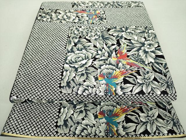 平和屋着物●染色作家　斉藤三才　六通柄袋帯　唐織　三才鳥　楽園　銀糸　正絹　逸品　DAAU5180ps