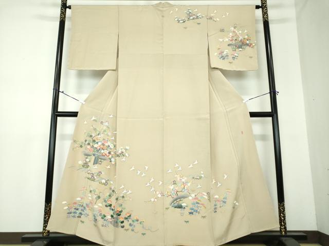 平和屋着物●訪問着　友禅　作家物　花鳥風景　正絹　逸品　未使用　DAAU5201ps