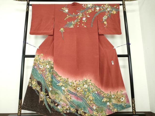 平和屋着物●訪問着　作家物　絞り　辻が花　暈し染め　金彩　正絹　逸品　未使用　DAAU5216ps