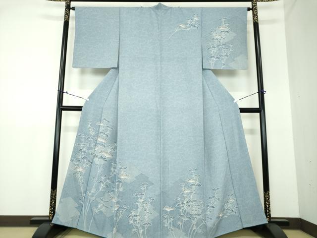 平和屋着物●江戸小紋　訪問着　松皮菱菊文　正絹　逸品　DAAU5221ps