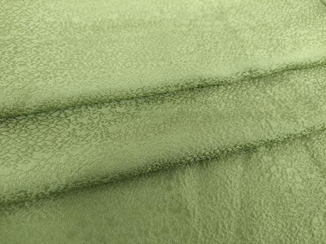 平和屋着物●上質な色無地　小花地紋　松葉色　正絹　逸品　DAAU5228ps