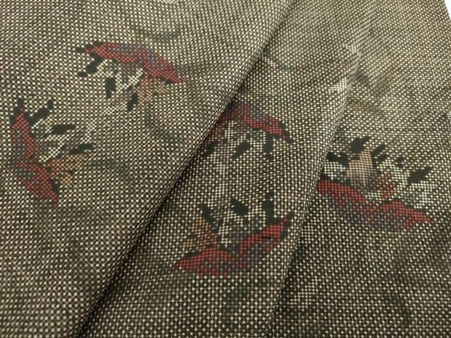 平和屋着物●本場大島紬　7マルキ　草花文　正絹　逸品　DAAU5238ps