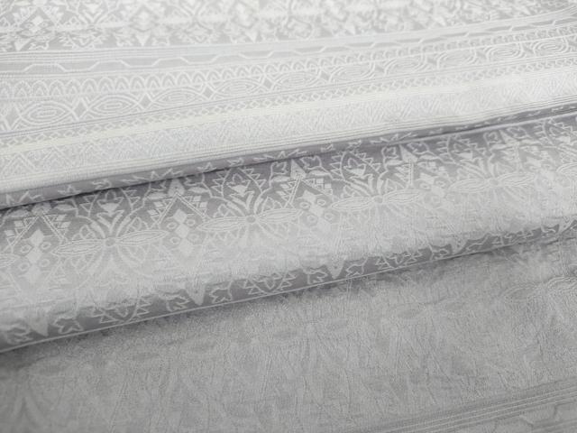 平和屋着物●上質な色無地　横段更紗花地紋　白鼠色　正絹　逸品　DAAU5247ps