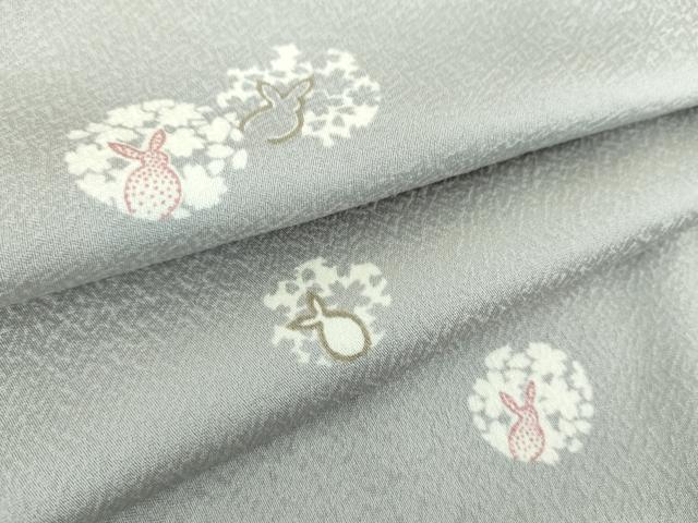 平和屋着物●上質な小紋　桜兎　正絹　逸品　DAAU5265ps