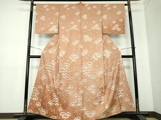 平和屋着物●本場染大島紬　訪問着　青海波花文　暈し染め　金彩　正絹　逸品　DAAU5275ps