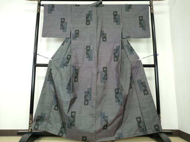 平和屋着物□本場大島紬 9マルキ 短冊花文 正絹 逸品 未使用 BAAU3736hj