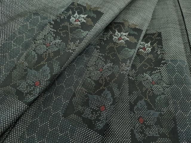 平和屋着物●本場大島紬　9マルキ　短冊花文　正絹　逸品　DAAU5278ps