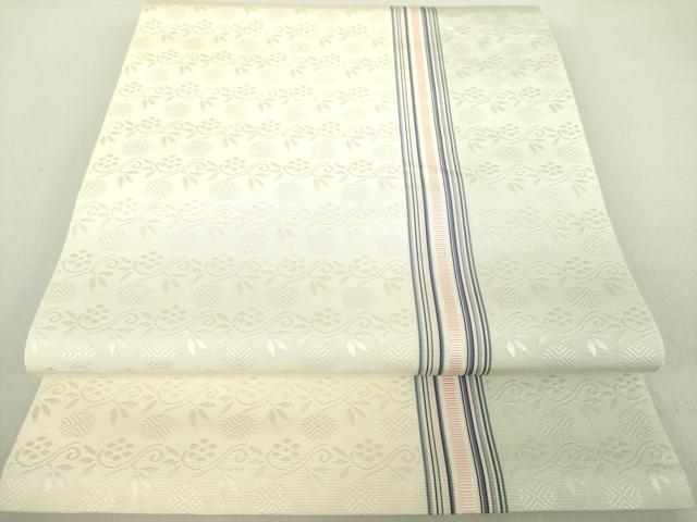 平和屋着物●本場筑前博多織　八寸名古屋帯　名物裂　笹蔓緞子　正絹　逸品　DAAU5366ps