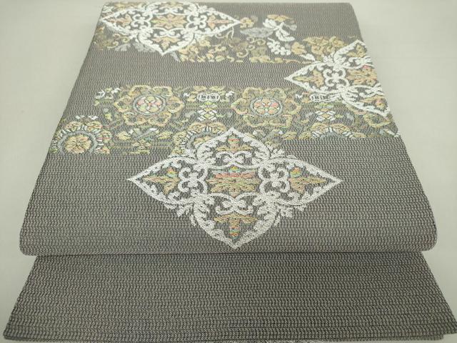 平和屋着物●太鼓柄袋帯　花菱文　金銀糸　正絹　逸品　未使用　DAAU5419ps