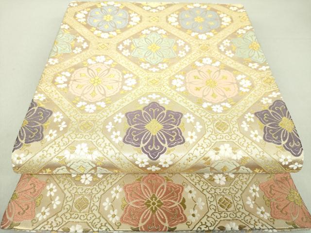 平和屋着物●六通柄袋帯　唐織　蜀江花文　金糸　正絹　逸品　DAAU5486ps