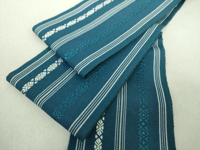 平和屋着物●男性　本場筑前博多織　両面　角帯　献上　正絹　逸品　未使用　DAAU5535ps