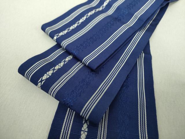 平和屋着物●男性　本場筑前博多織　両面　角帯　献上　証紙付き　正絹　逸品　DAAU5539ps