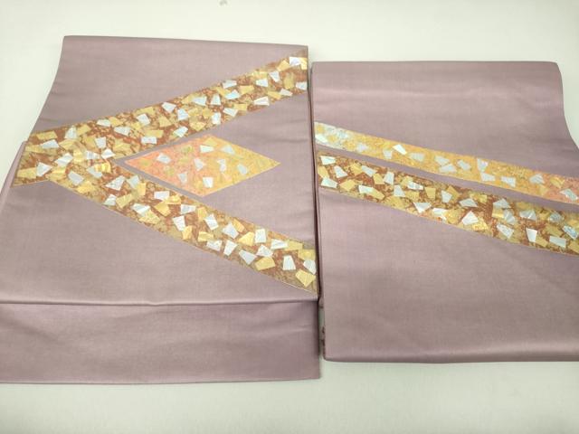 平和屋着物●つけ帯　菱文　箔散らし　金銀彩　正絹　逸品　DAAU5548ps