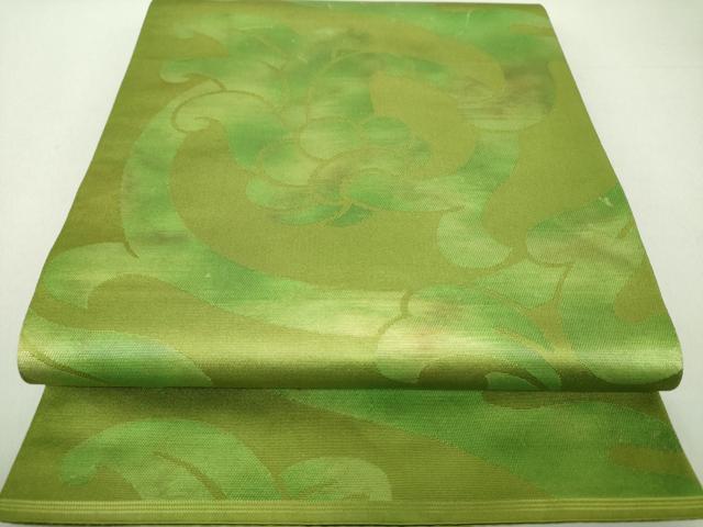 平和屋着物●西陣　川島織物　六通柄　本袋帯　花唐草文　金彩　引箔　正絹　逸品　DAAU5560ps