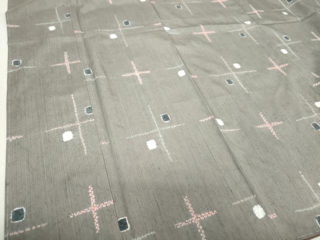 平和屋着物○上質な紬 絞り 抽象文様 正絹 逸品 未使用 DAAU5587ps 平和