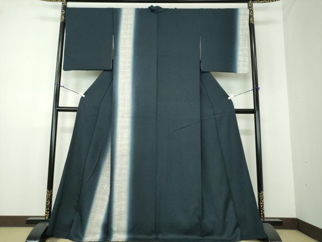 平和屋着物●訪問着　刺繍　格子間道　暈し染め　銀彩　金糸　正絹　逸品　DAAU5654ps