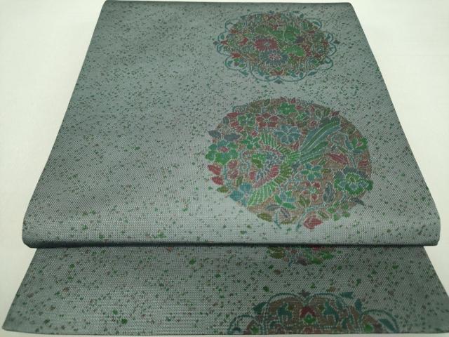 平和屋着物●京の名門・菱屋六右ェ門 西陣 高垣織物謹製 両面 六通柄袋帯 幻の織 鳳凰花丸文 金糸 証紙付き 正絹 逸品 未使用 DAAU5724ps