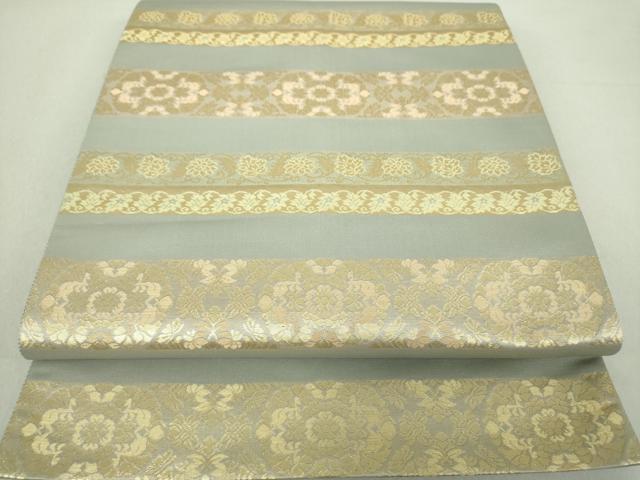 平和屋着物●西陣織　陰山織物謹製　箔屋清兵衛　六通柄袋帯　草木染　正倉院　名物裂間道　本金箔　正絹　逸品　DAAU5726ps