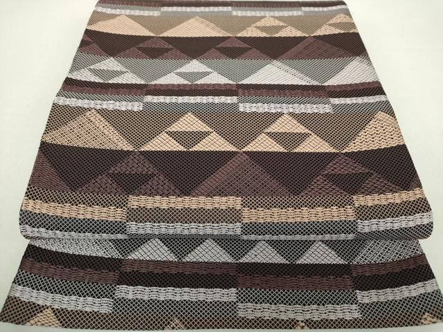 平和屋着物●伝統工芸士　和田正勝　全通柄袋帯　鱗文様　正絹　逸品　DAAU5740ps