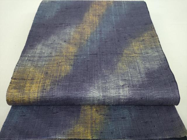 平和屋着物▽全通柄袋帯　スリーシーズン帯　春　夏　秋　紬地　斜線文　正絹　逸品　DAAU5746ps