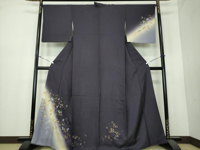 平和屋着物●訪問着　葡萄蔦の葉文　暈し染め　金彩　正絹　逸品　DAAU5793ps